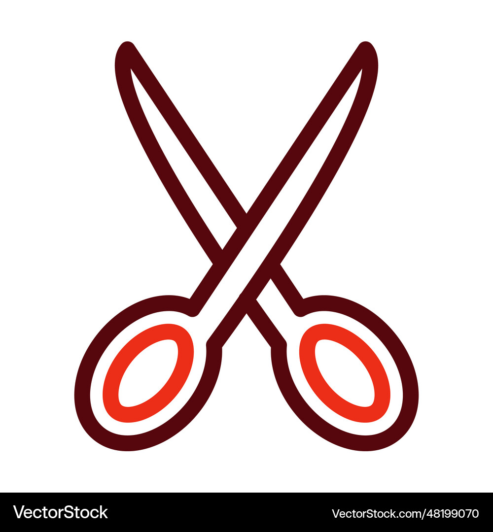 Scissors glyph two color icon for personal and Vector Image