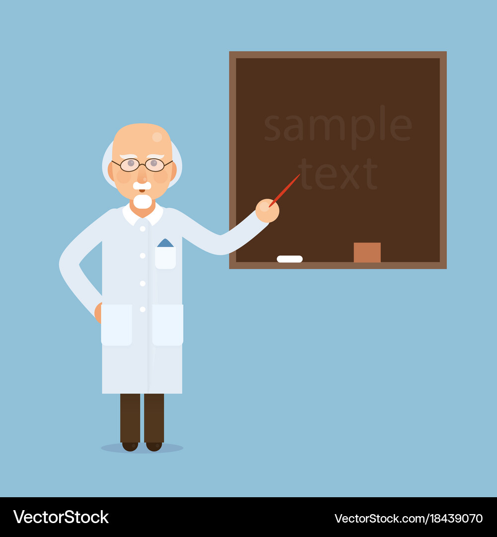Senior science teacher scientist professor Vector Image