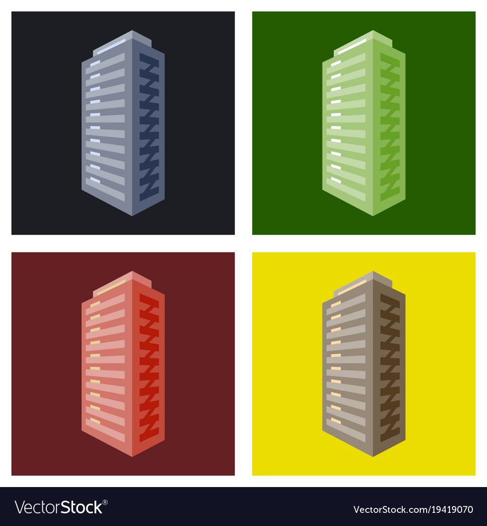 Set Of Modern Multi Storey Building Royalty Free Vector