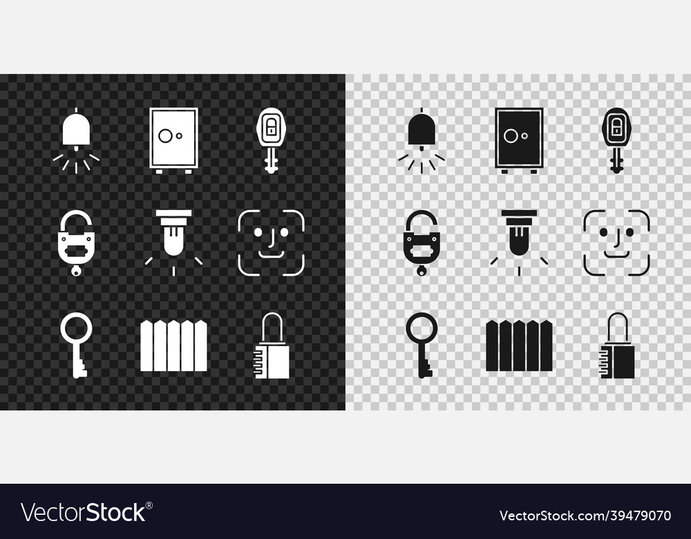 Set ringing alarm bell safe car key with remote Vector Image Set ringing alarm bell safe car key with remote Vector Image