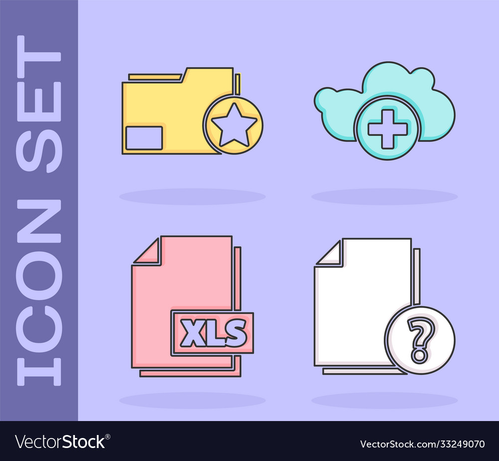 Set unknown document document folder with star Vector Image Set unknown document document folder with star Vector Image