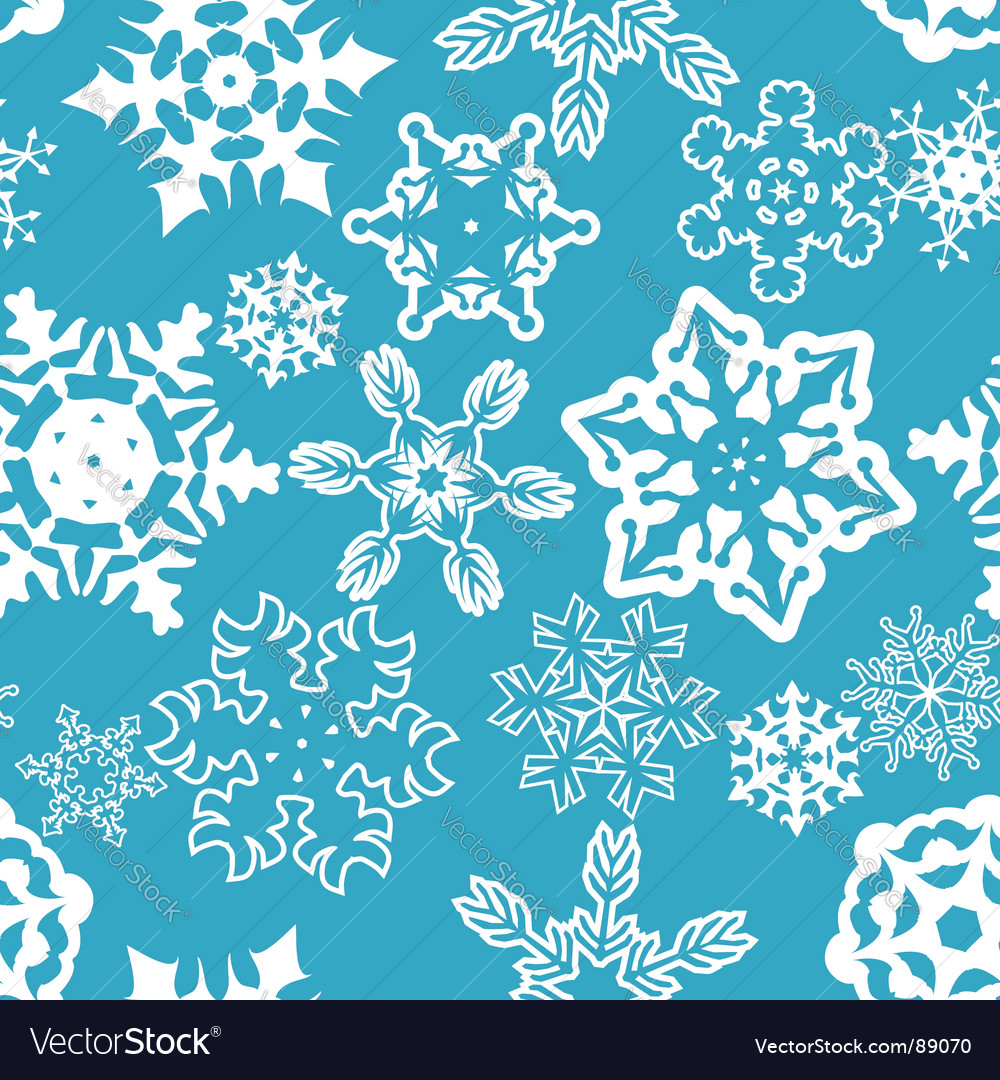 Snowflakes seamless pattern Royalty Free Vector Image