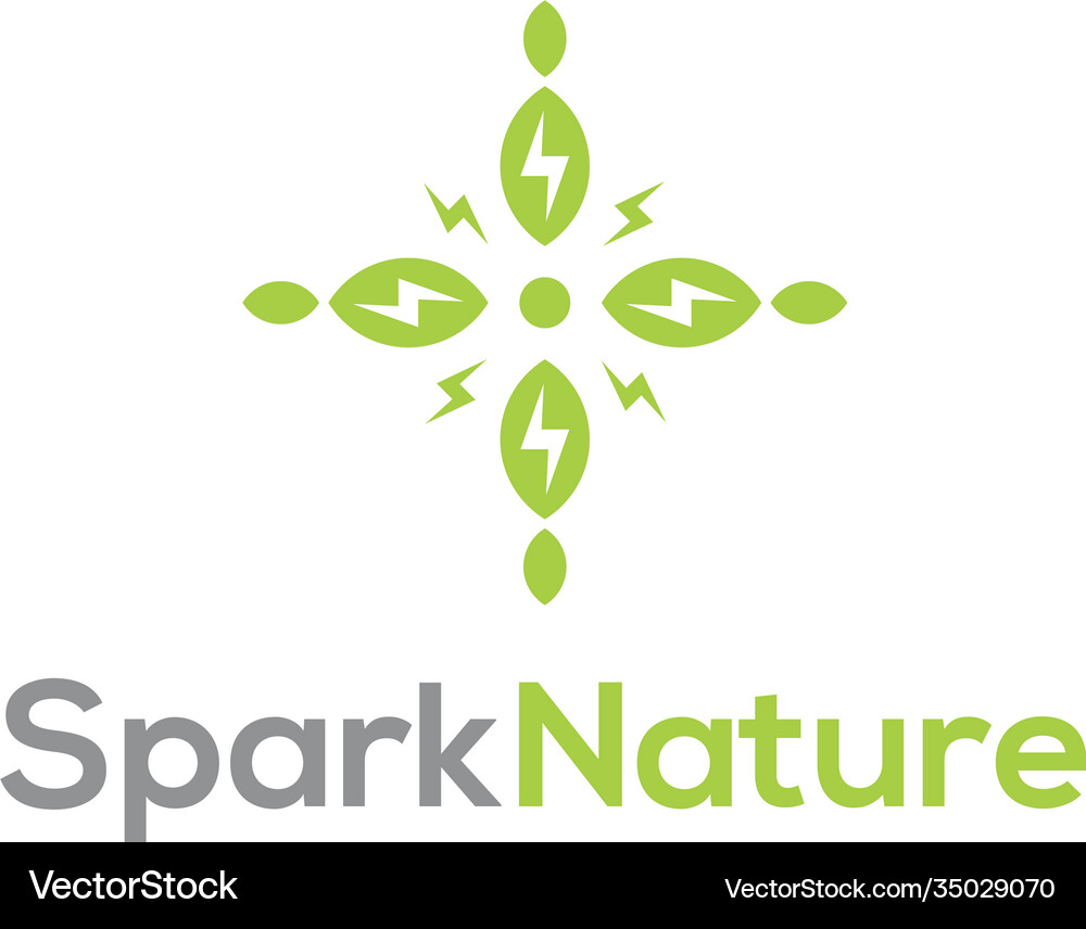 Spark nature logo design leaves Royalty Free Vector Image