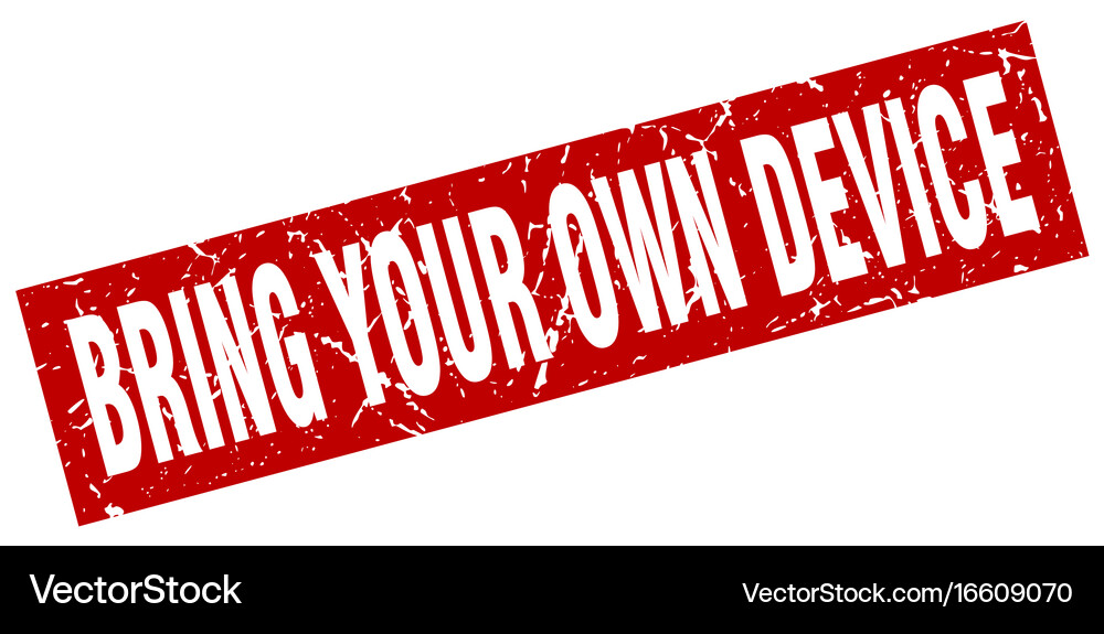 Square grunge red bring your own device stamp Vector Image