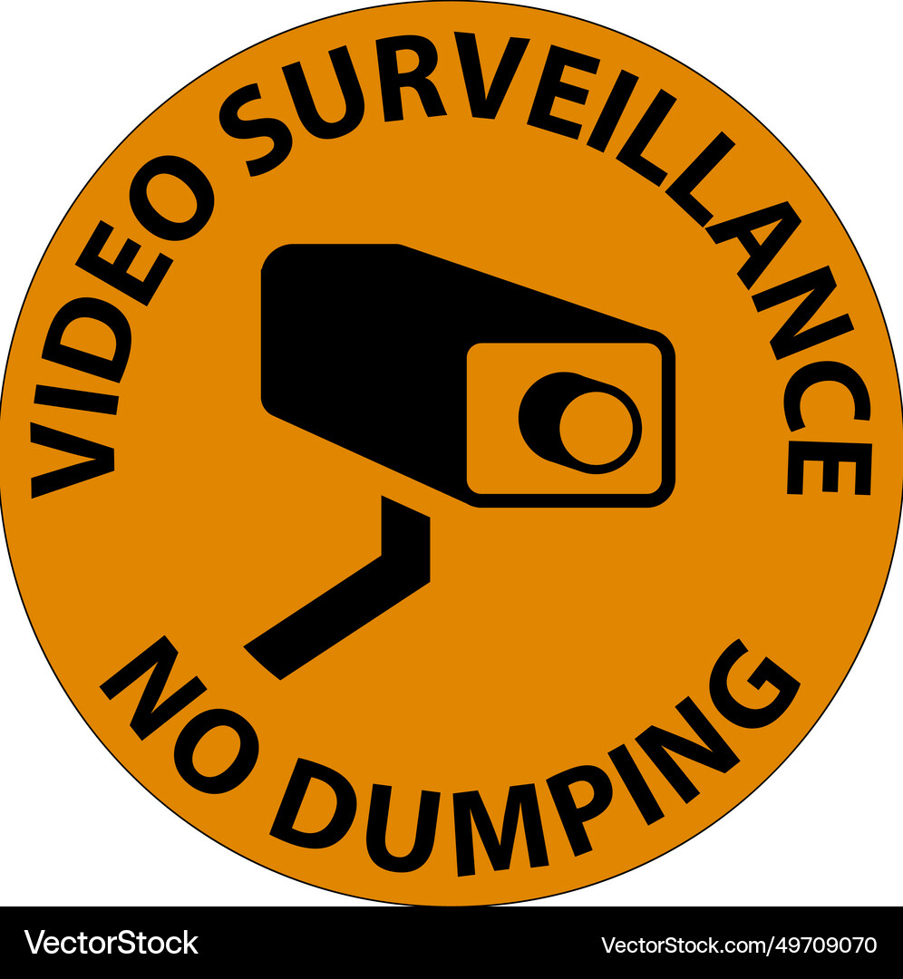 Warning sign video surveillance no dumping Vector Image