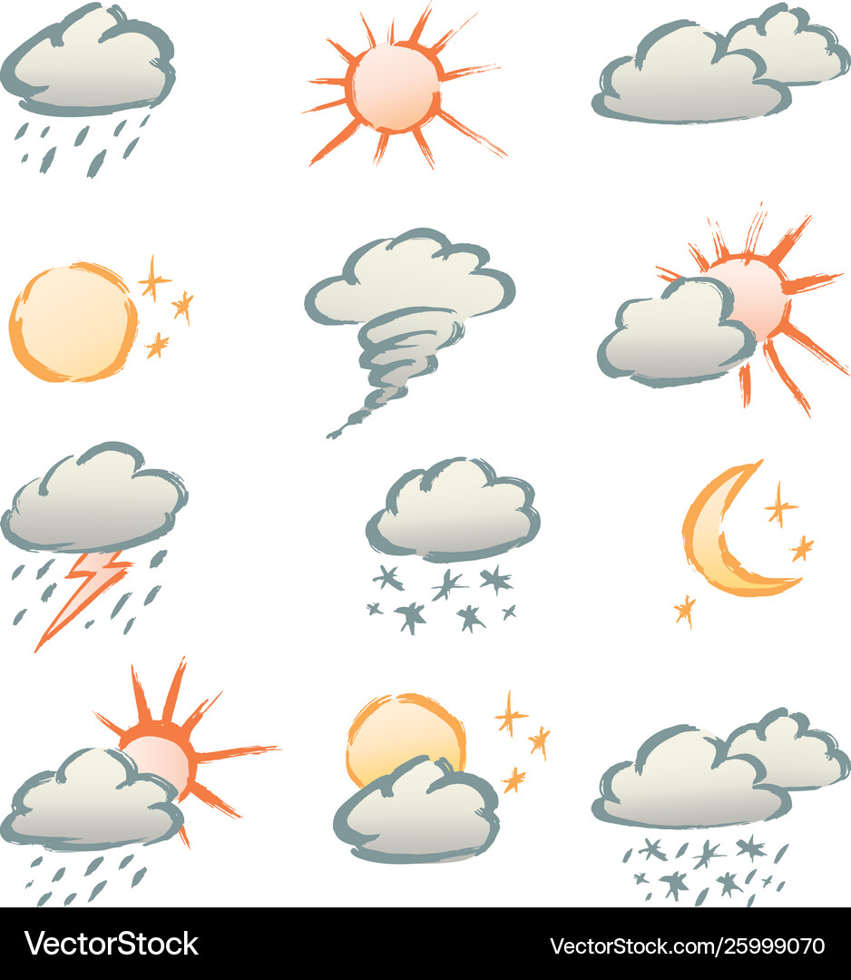 Weather signs Royalty Free Vector Image - VectorStock