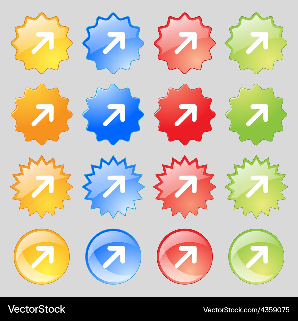 Arrow expand full screen scale icon sign big set Vector Image