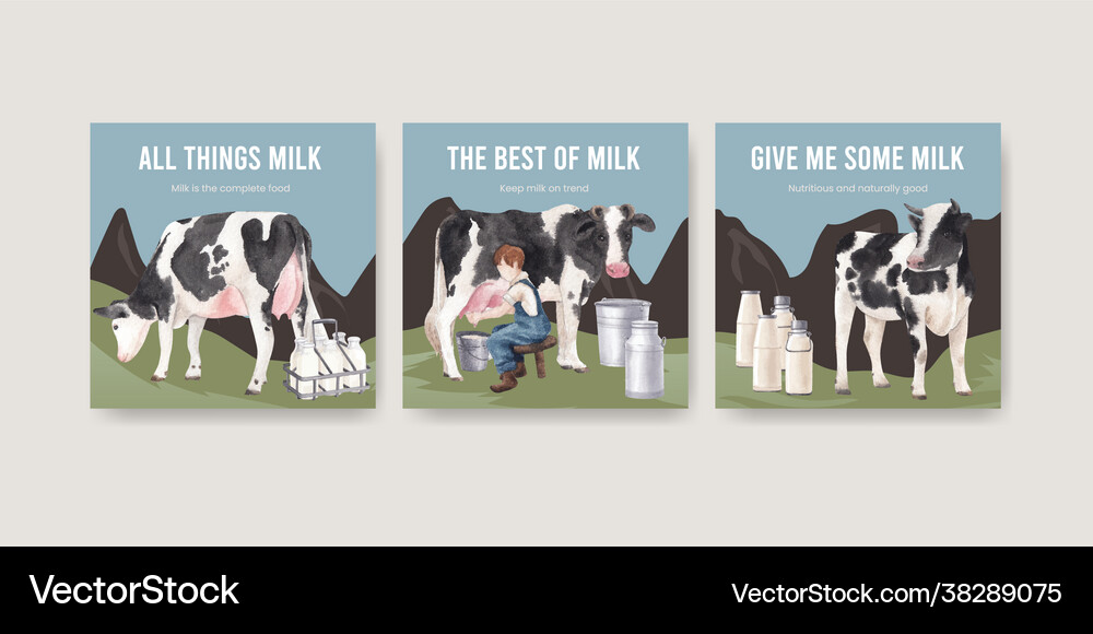 Banner template with world milk day Royalty Free Vector