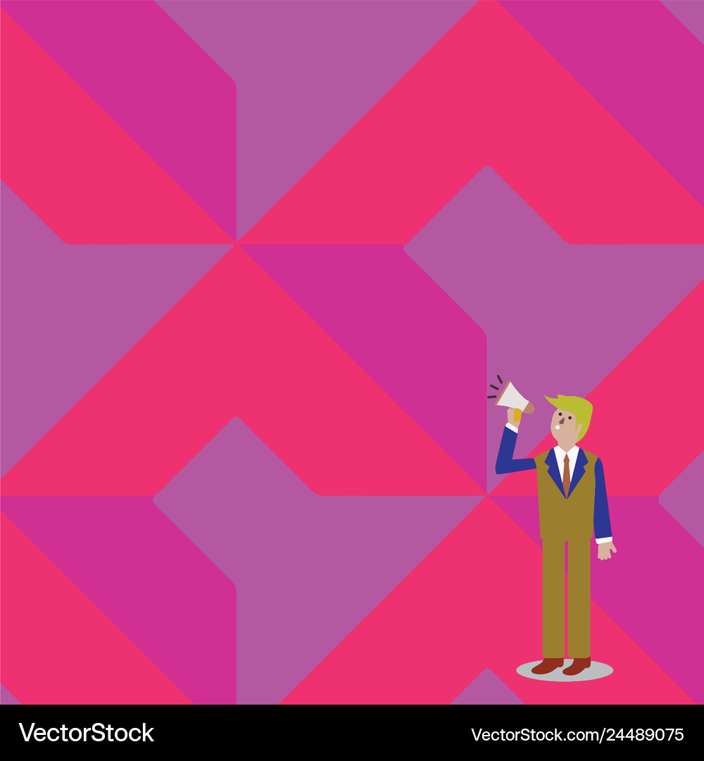 Businessman standing holding and talking Vector Image