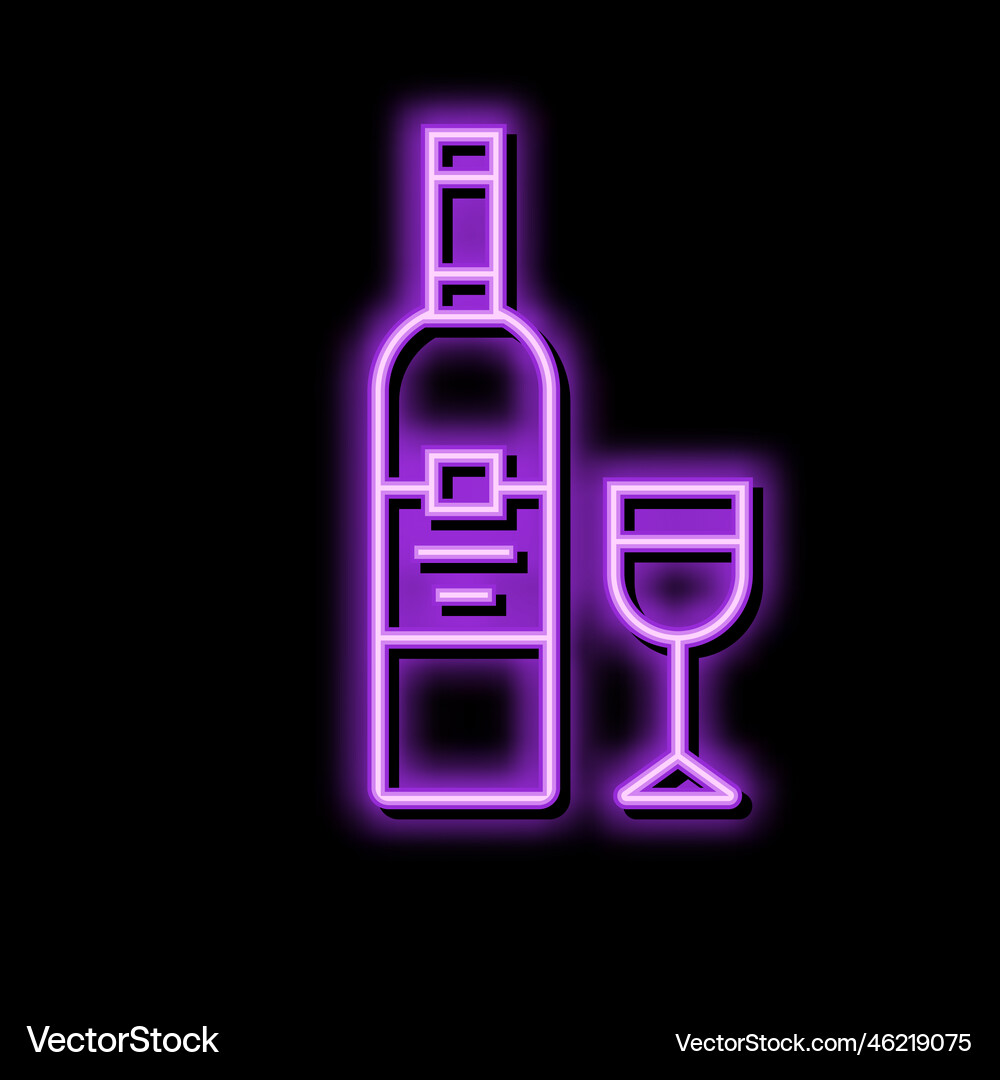 Cabernet sauvignon red wine neon glow icon Vector Image