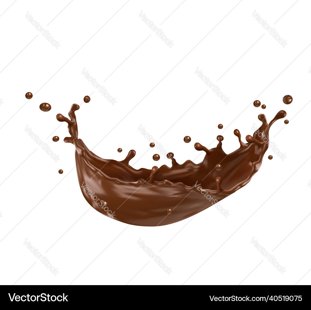 Chocolate or milk wave swirl splash with splatters