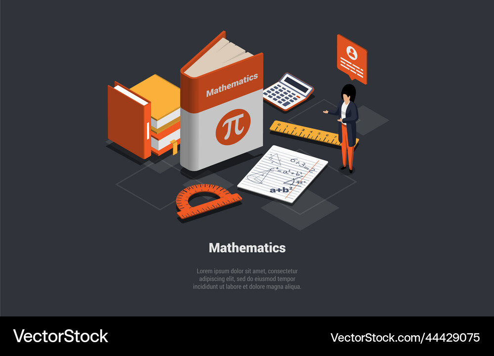 Concept of mathematics studying subject Royalty Free Vector