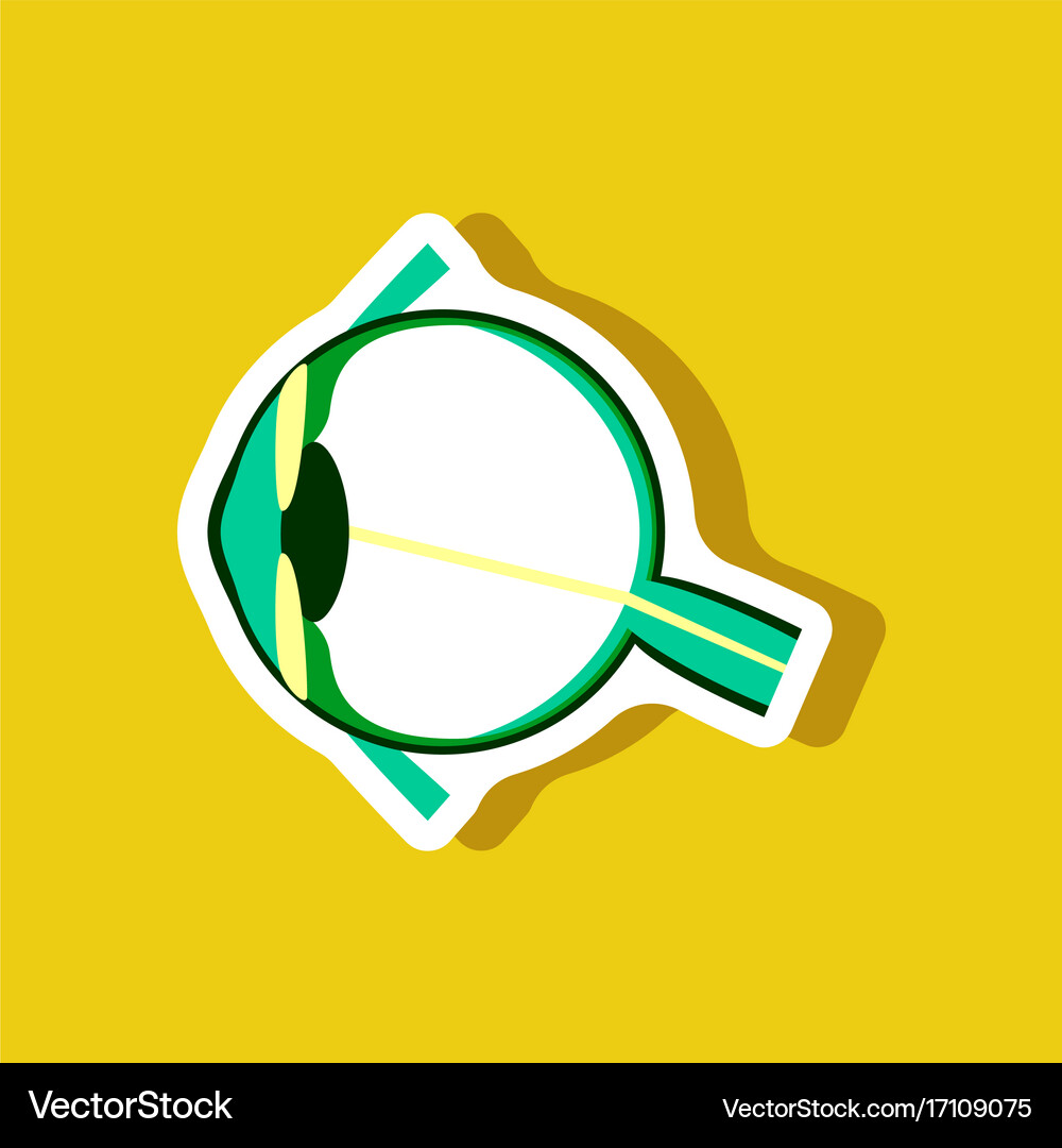 Eye paper sticker on stylish background Royalty Free Vector