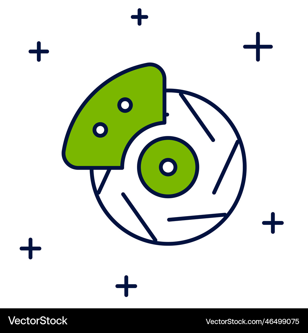 Filled outline car brake disk with caliper icon Vector Image