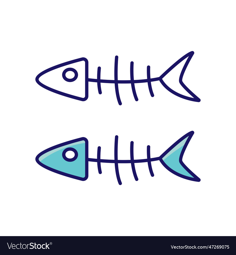 Fish bone flat logo Royalty Free Vector Image - VectorStock