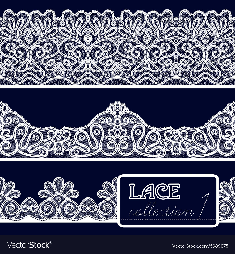 Lace patterns set Royalty Free Vector Image - VectorStock