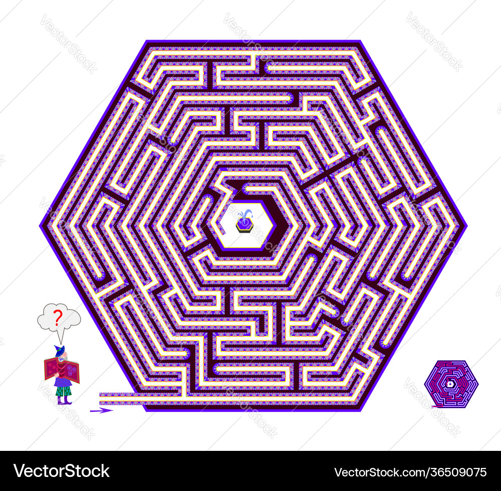 Logic puzzle game with labyrinth for children Vector Image