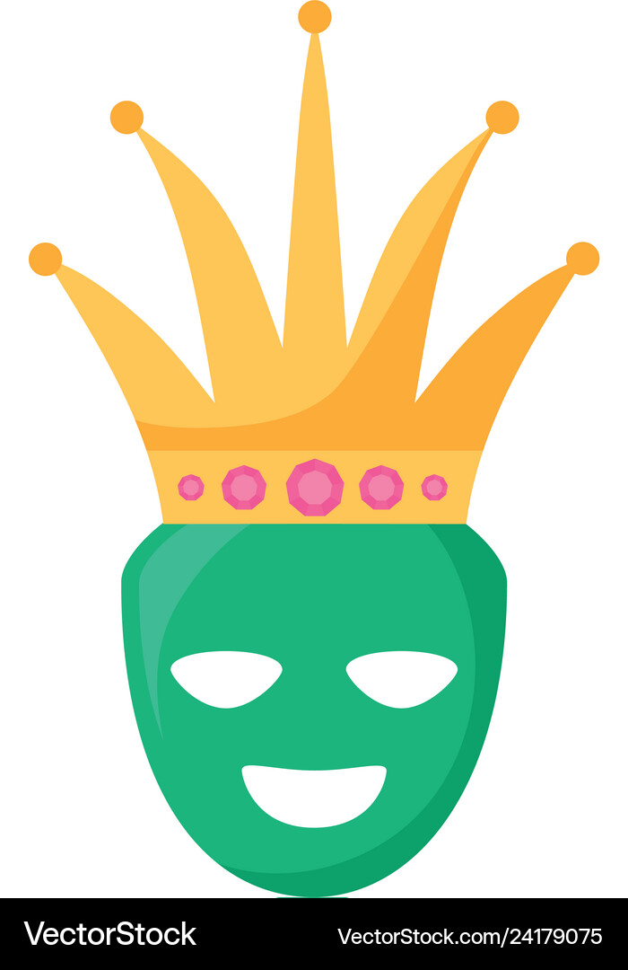 Theatrical happy masks with crown Royalty Free Vector Image