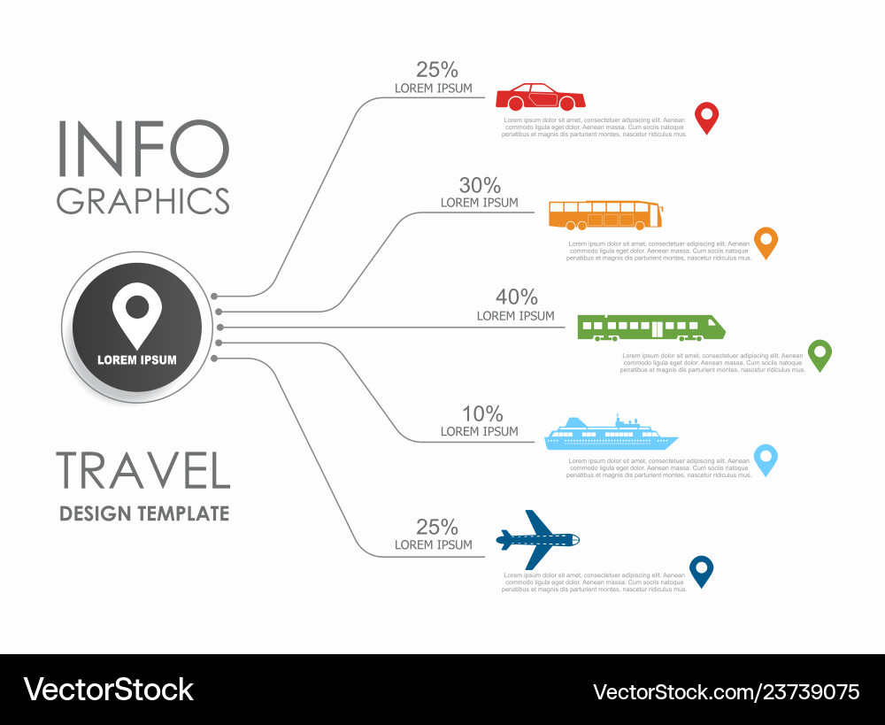 Travel infographic design template with place Vector Image