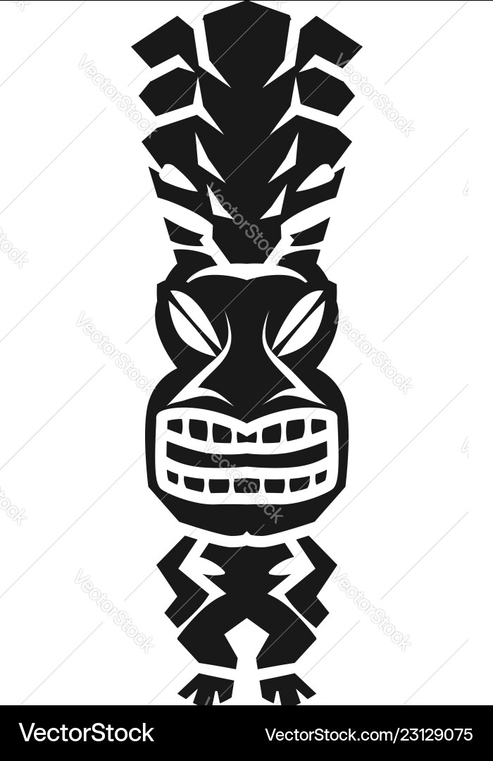Tribal aztec idol icon simple style Royalty Free Vector