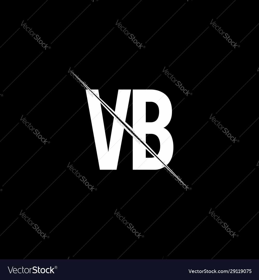 Vb logo monogram with slash style design template Vector Image