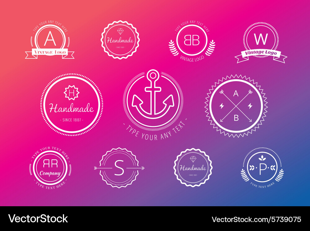 Vintage old style logo icon template set Vector Image