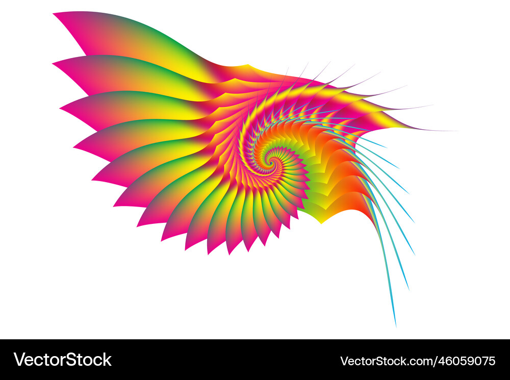 Wings with colorful gradations with an abstract Vector Image