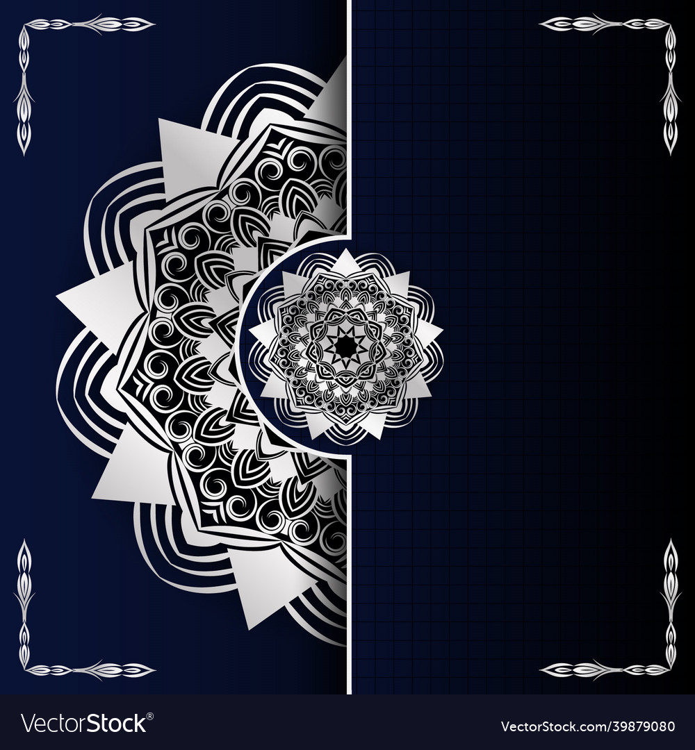 Abstract silver mandala art pattern Royalty Free Vector
