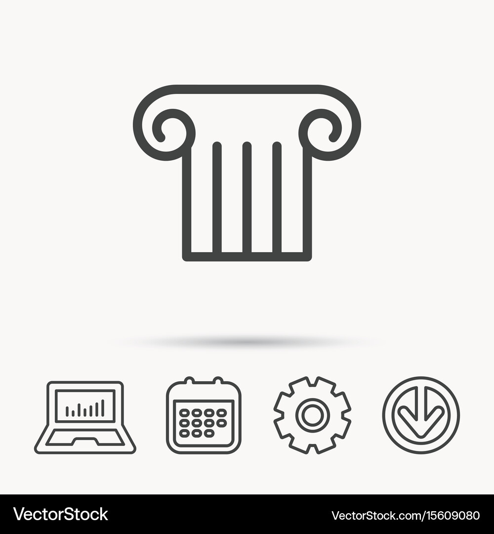 Antique column icon ancient museum sign Royalty Free Vector