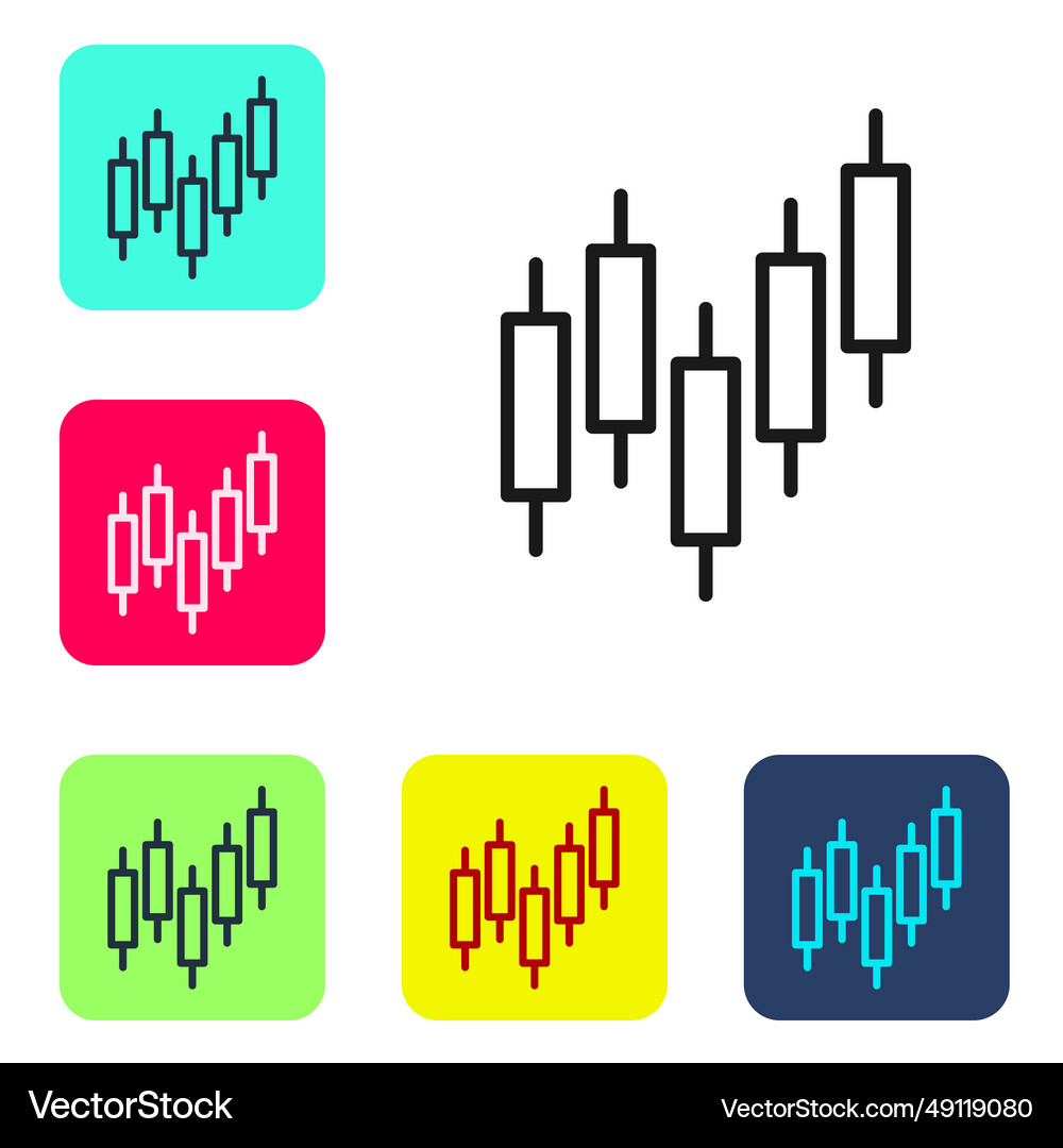 Black line browser with stocks market growth Vector Image