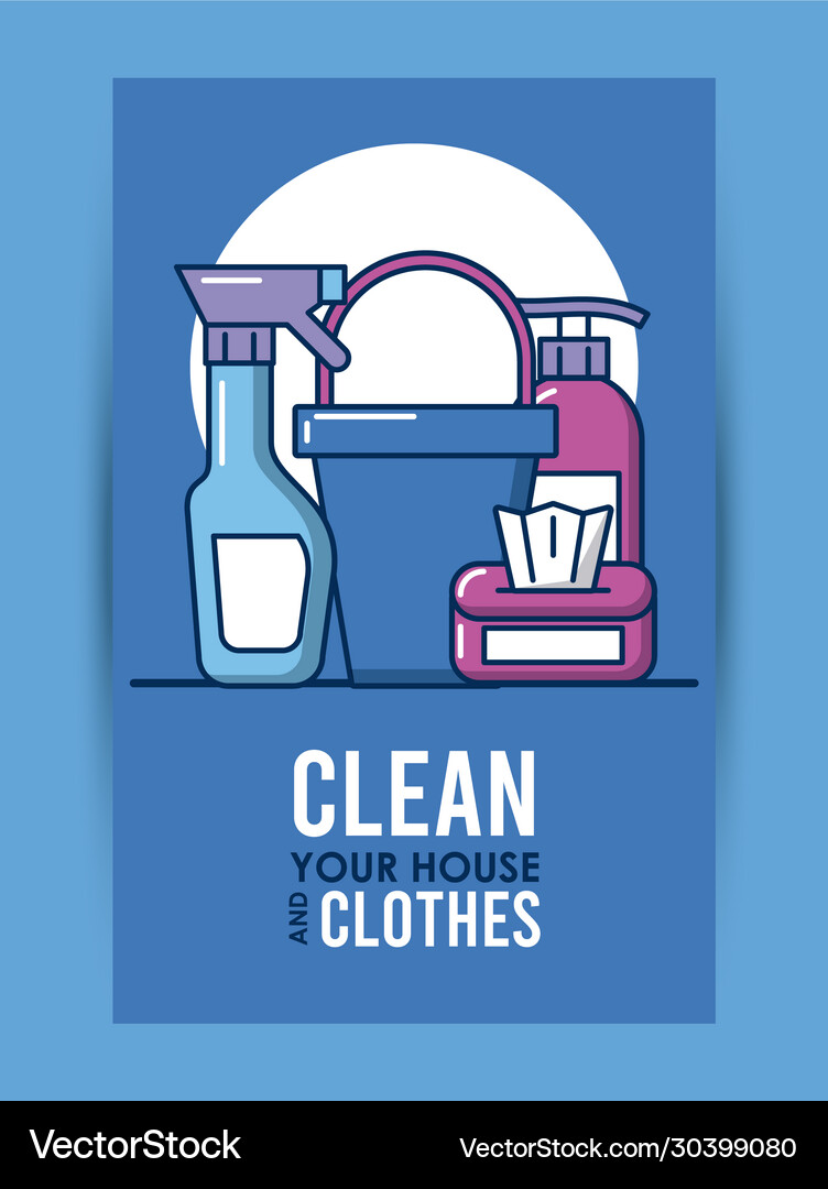 Clean your house and clothes lettering Royalty Free Vector
