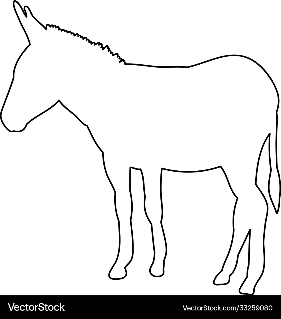 Contour donkeys sketch it is worth Royalty Free Vector Image