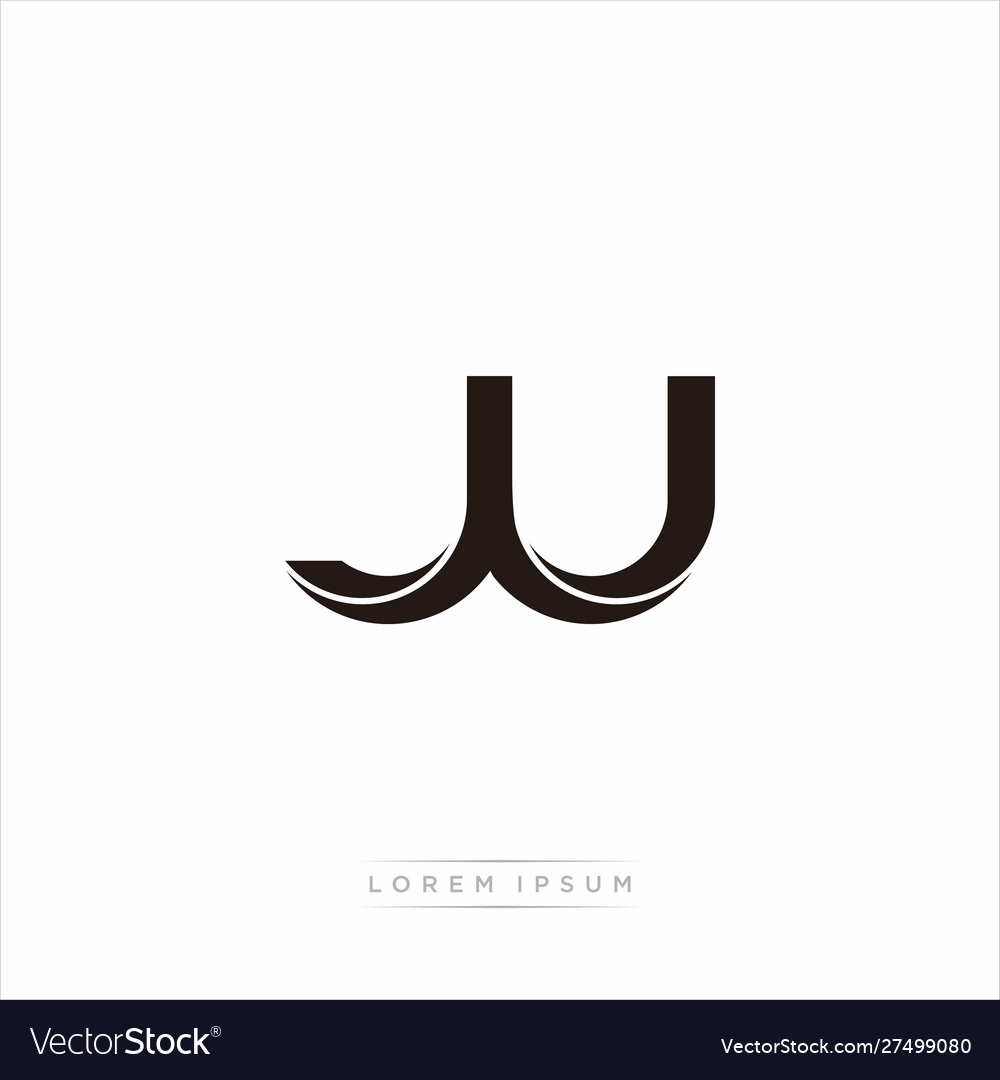 Ju initial letter split lowercase modern monogram Vector Image