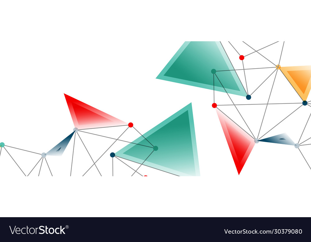 Line points connections triangular technology Vector Image