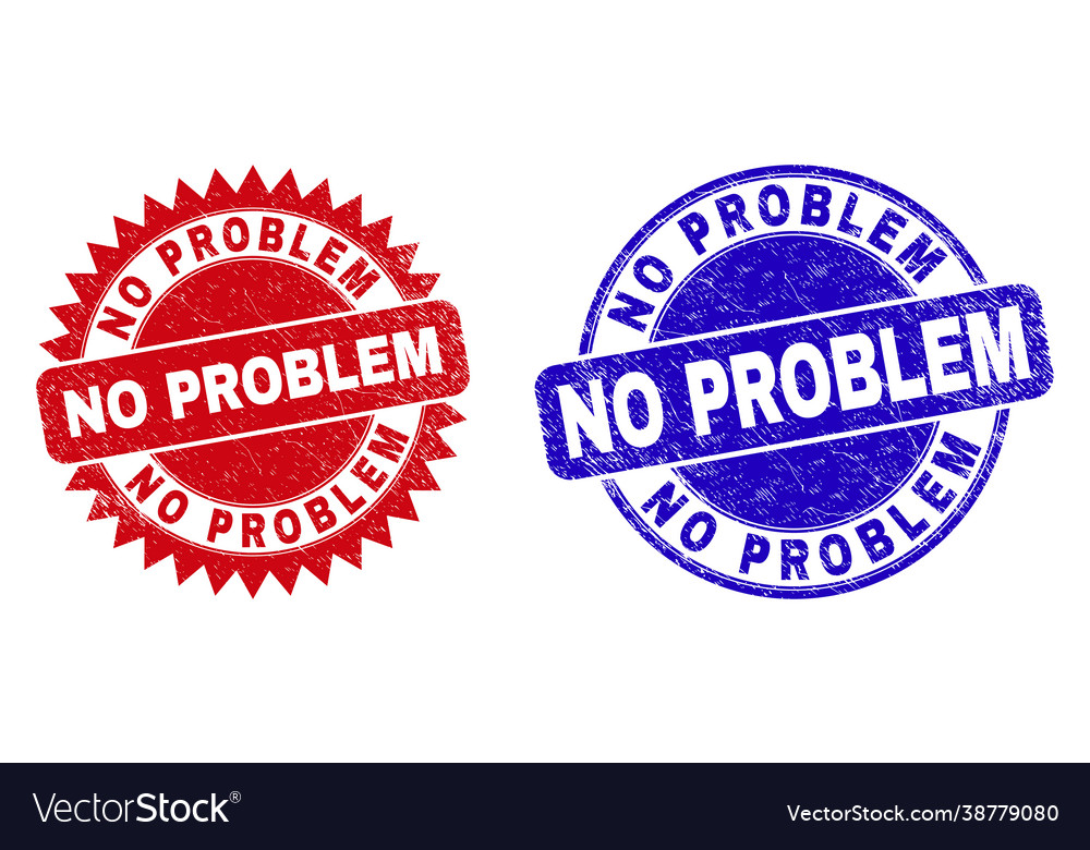 No problem round and rosette seals with corroded Vector Image