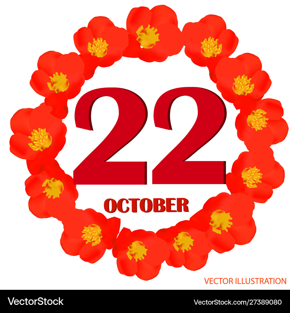 October 22 icon for planning important day Vector Image