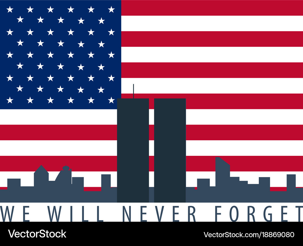Patriot day emblems or logo september 11 we Vector Image