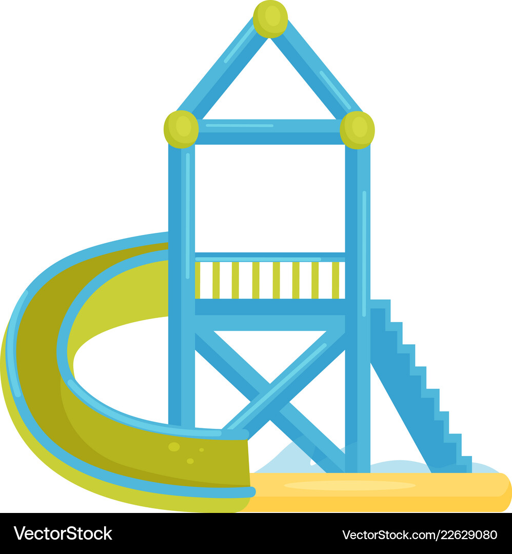 Plastic water slide with pool element of aqua Vector Image