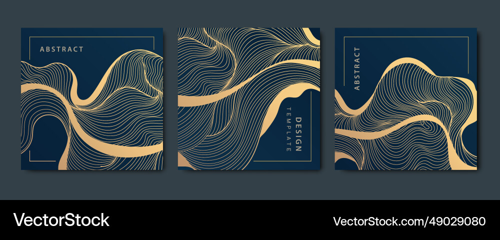 Set of luxury fancy golden patterns linear Vector Image