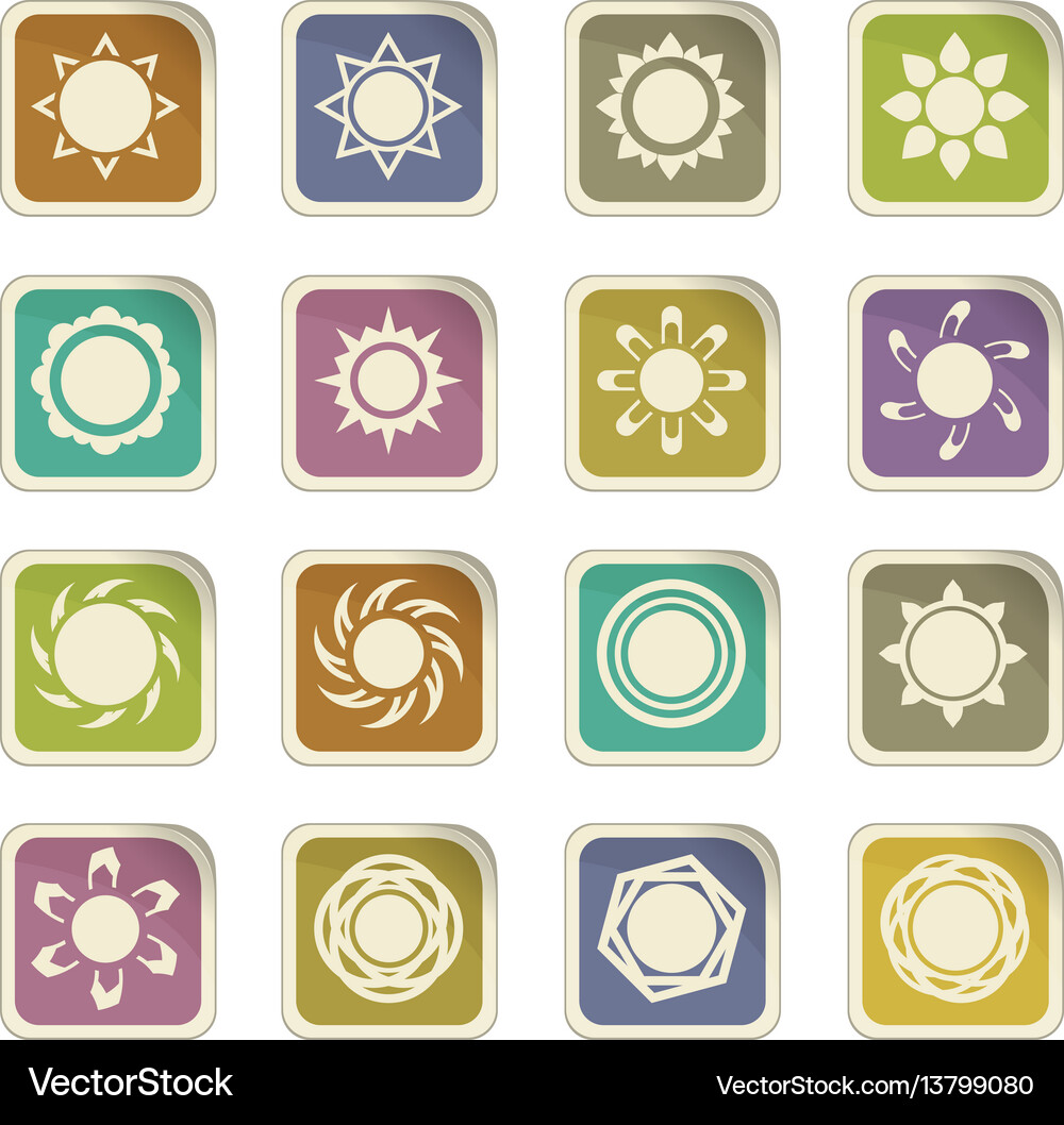 Set of sun icons Royalty Free Vector Image - VectorStock