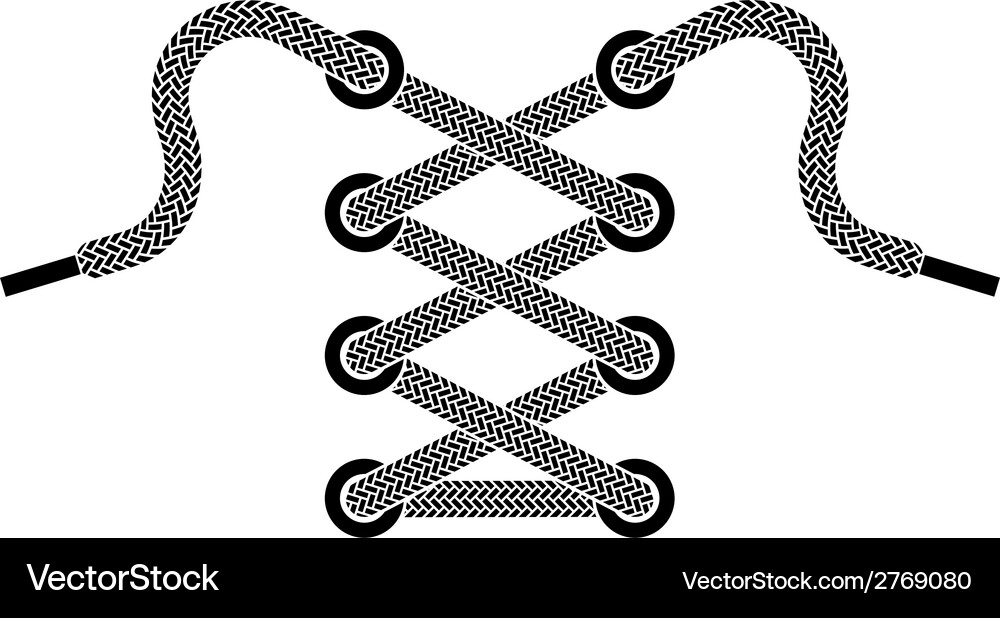 Shoelace Detail Symbol Royalty Free Vector Image
