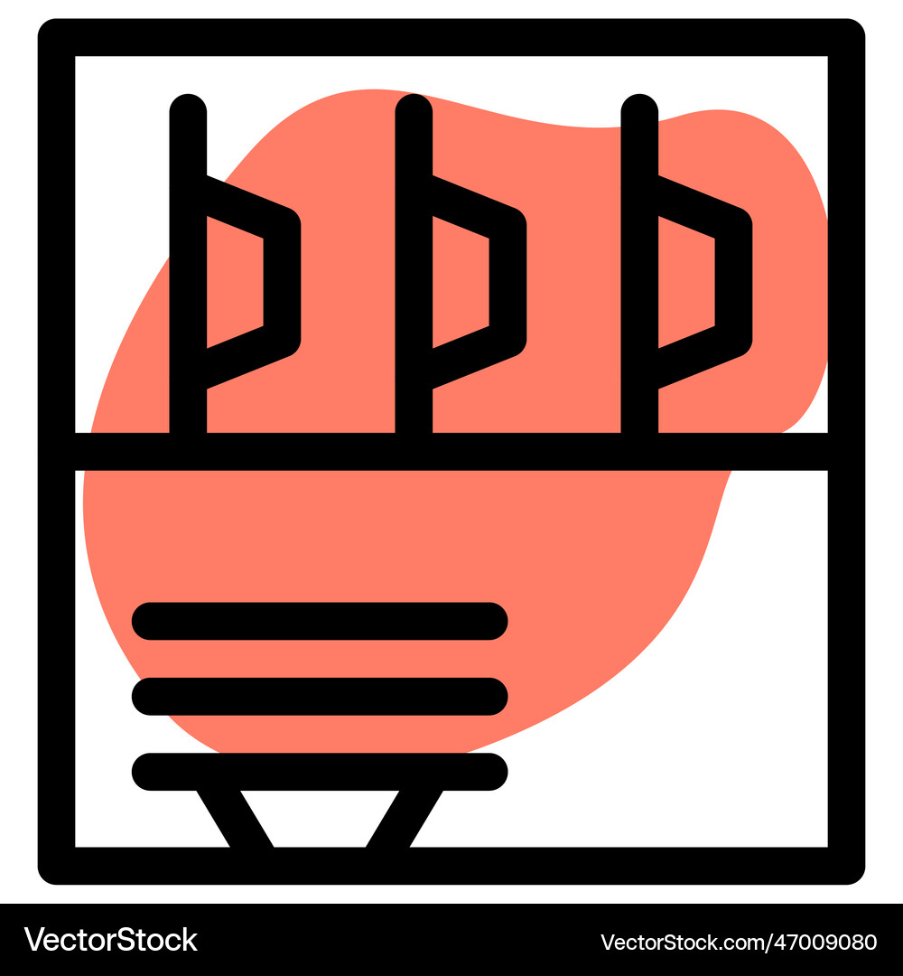 Small organizer shelf for plates and utensils Vector Image