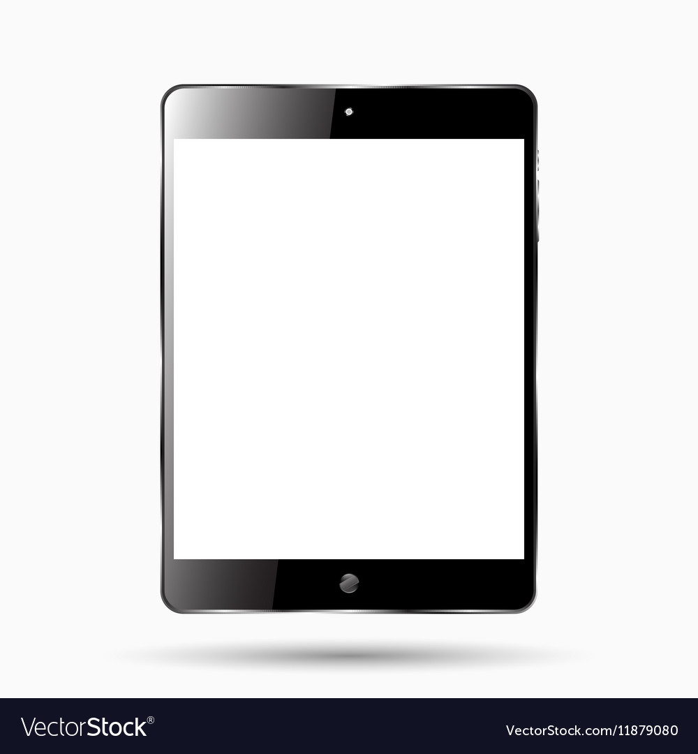 Tablet With Blank White Screen Front View Vector Image