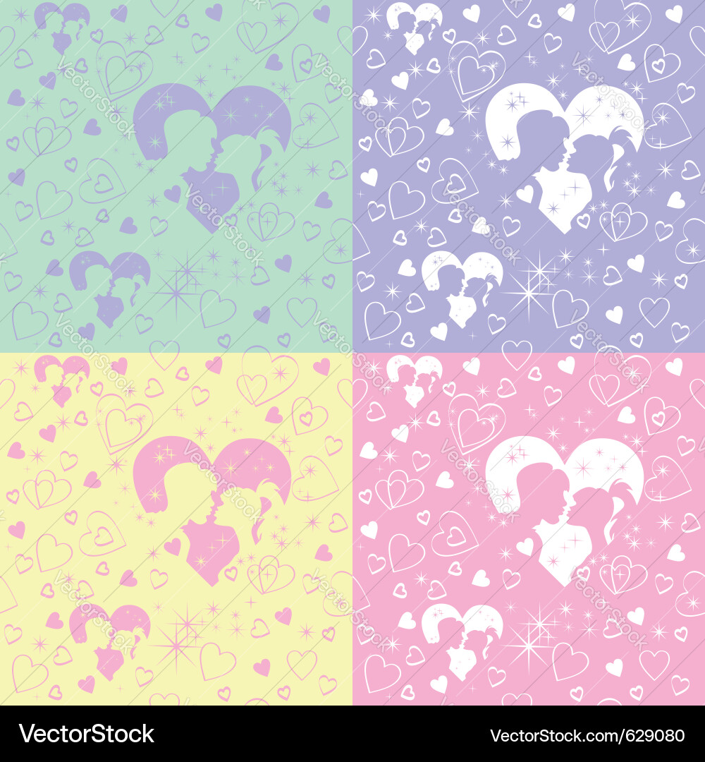 Valentines day silhouettes Royalty Free Vector Image