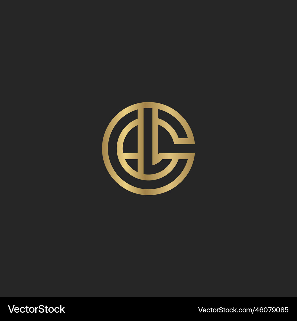 Alphabet letters initials logo cl lc l and c Vector Image