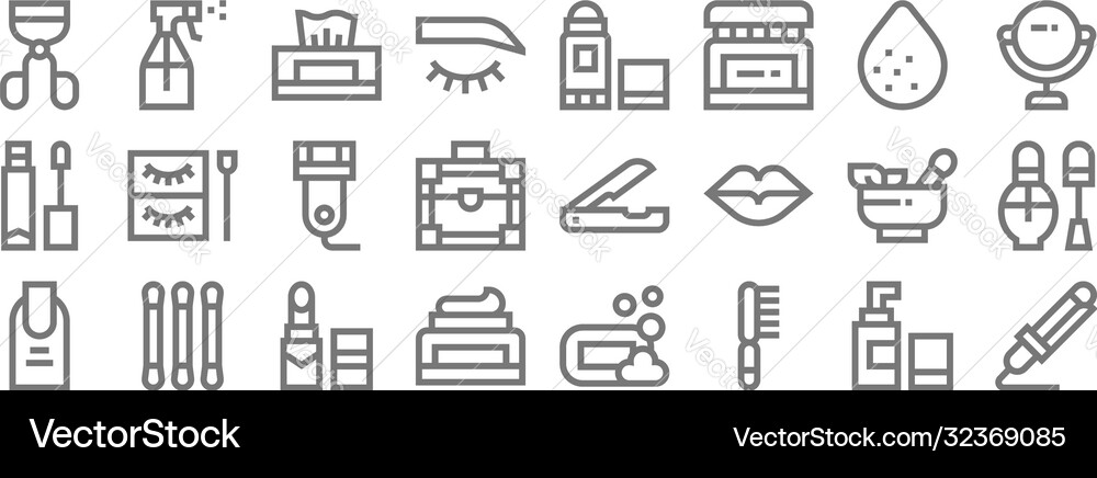 Beauty line icons linear set quality line set Vector Image