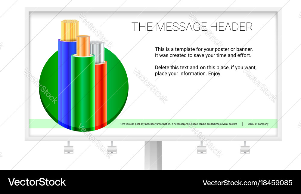 Billboard with advertising the electric cables Vector Image