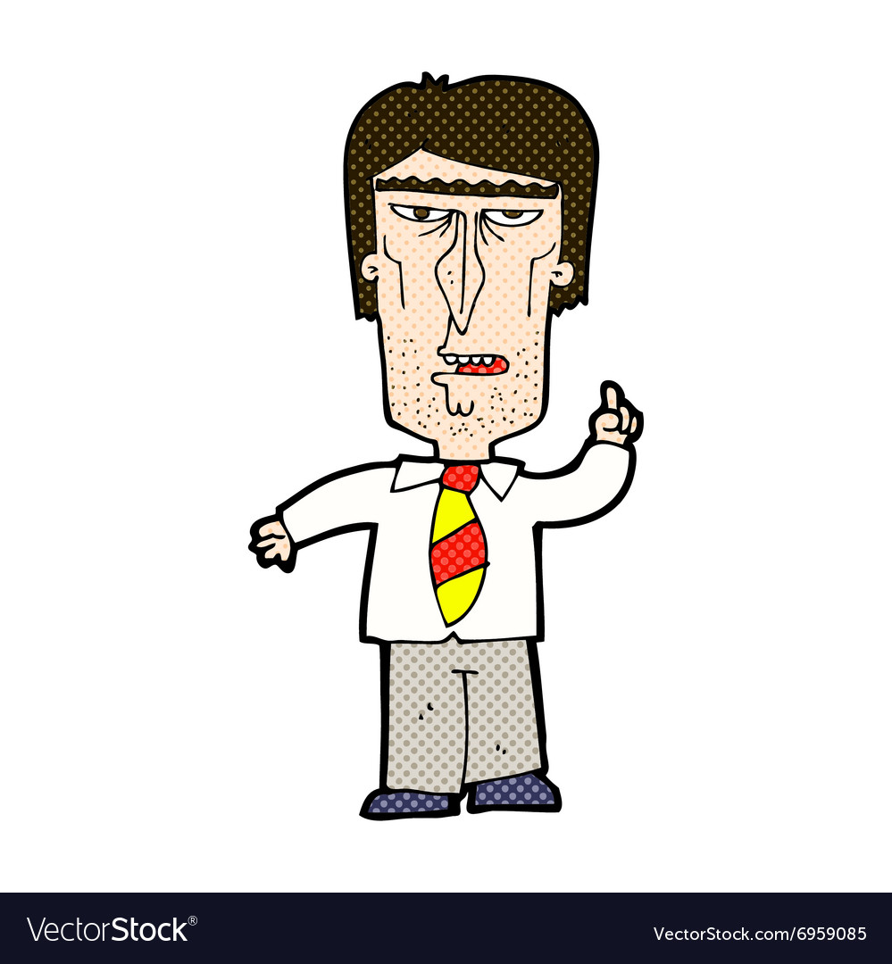 Comic cartoon grumpy boss Royalty Free Vector Image
