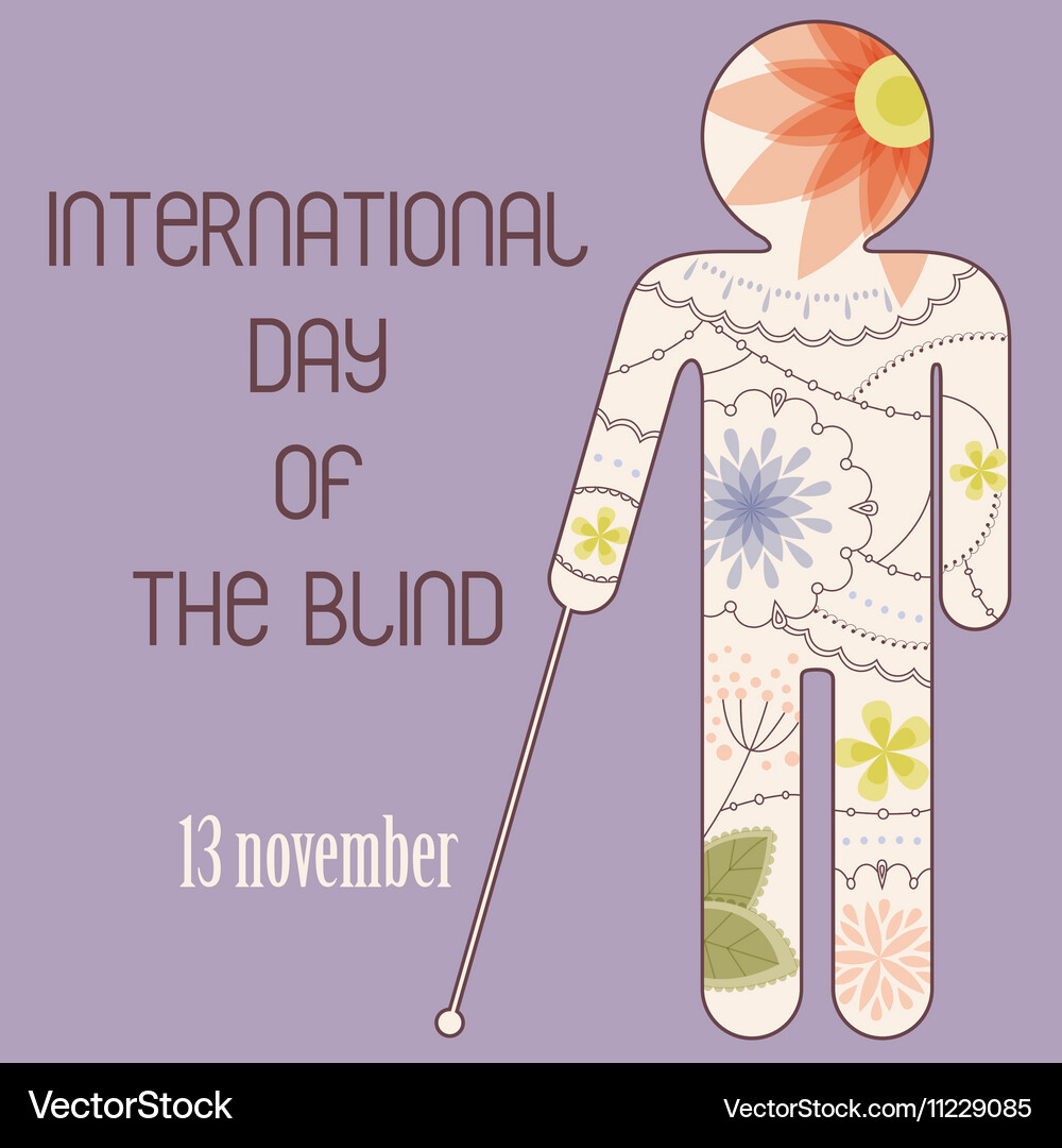Day of the blind background Royalty Free Vector Image
