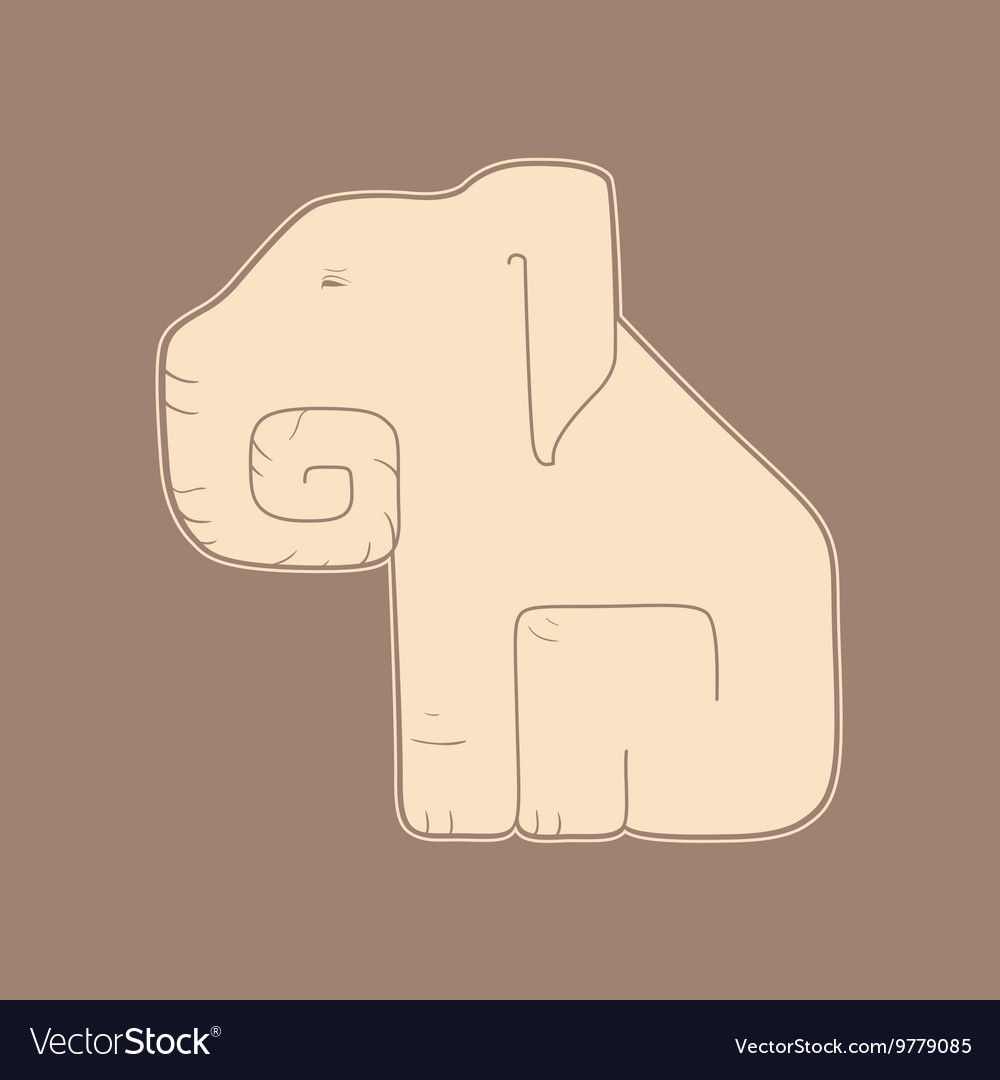 Flat elephant Royalty Free Vector Image - VectorStock
